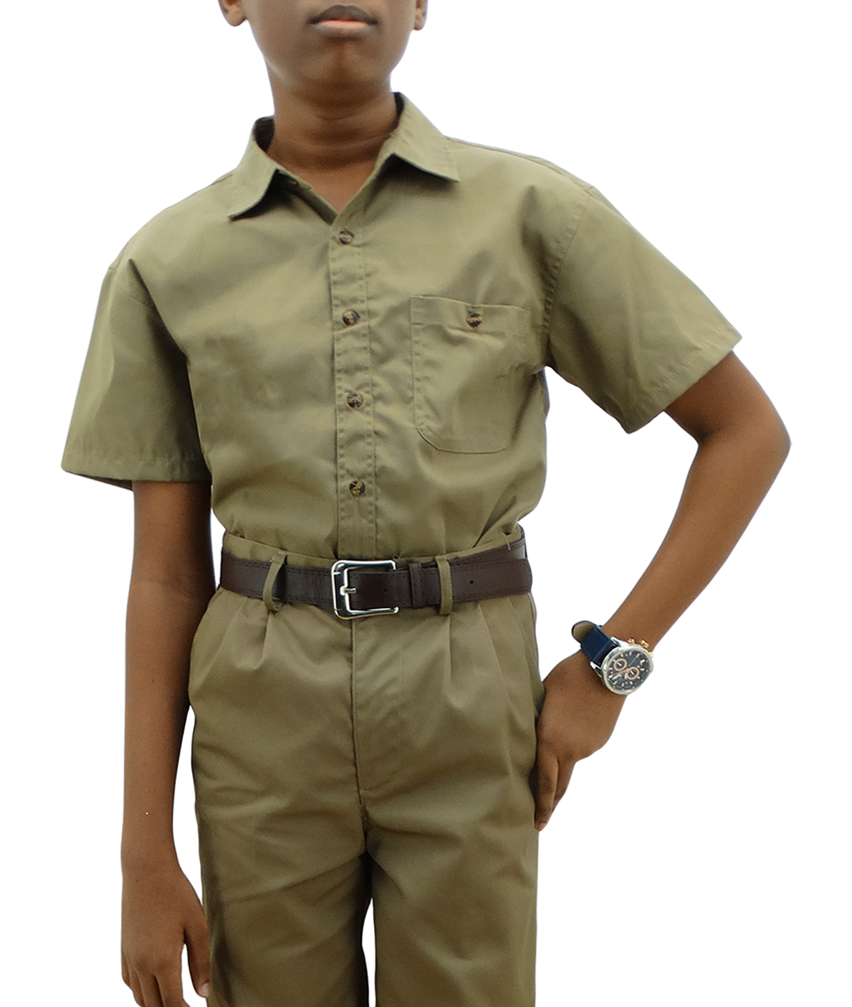 370-KS, Genuine Diamond Stitch Uniform Khaki Shirt – Almonlee ...